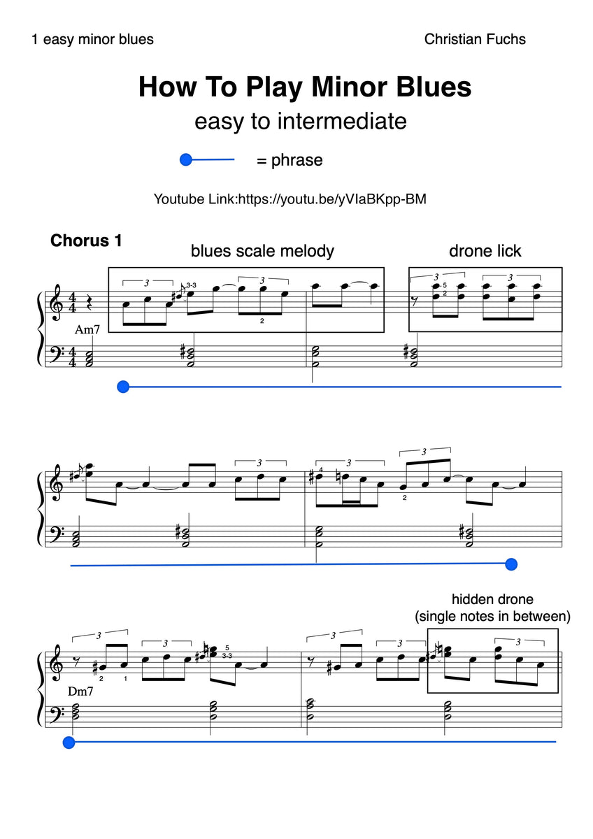 How to play Minor Blues (easy to intermediate) – Christian's Sheet Music