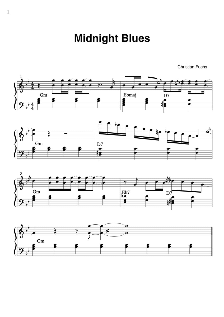 Midnight Blues, slow blues – Christian's Sheet Music