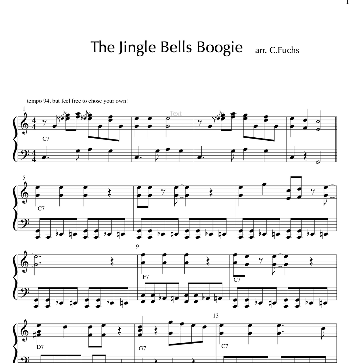 Jingle Bells Boogie – Christian's Sheet Music