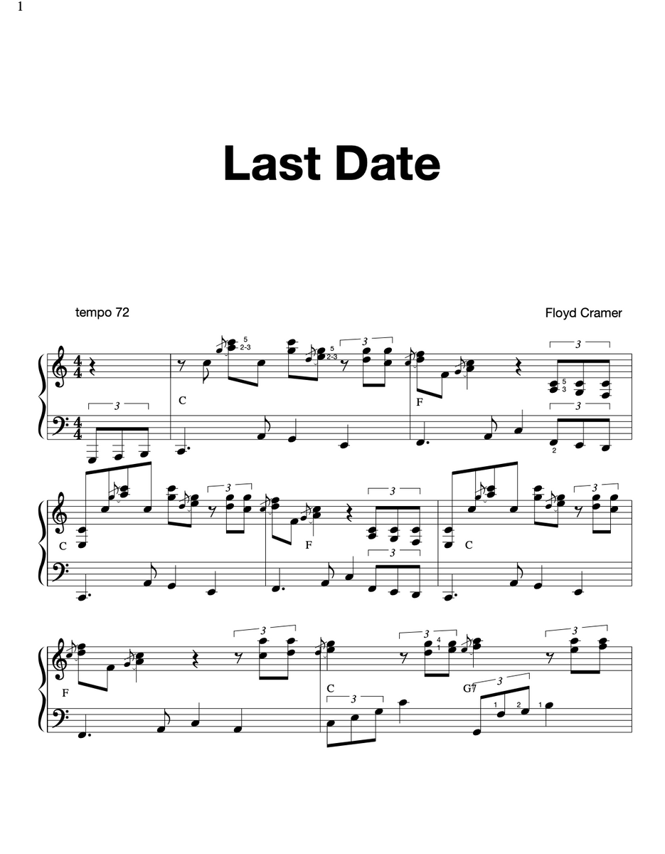 Last Date, Floyd Cramer – Christian's Sheet Music