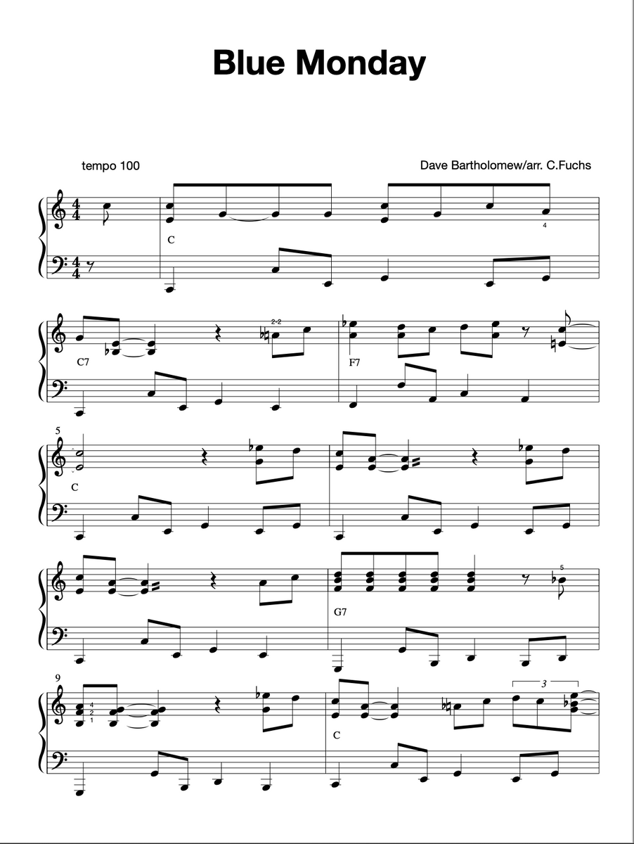 Blue Monday – Christian's Sheet Music