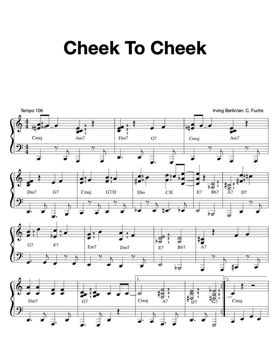 Cheek To Cheek – Christian's Sheet Music